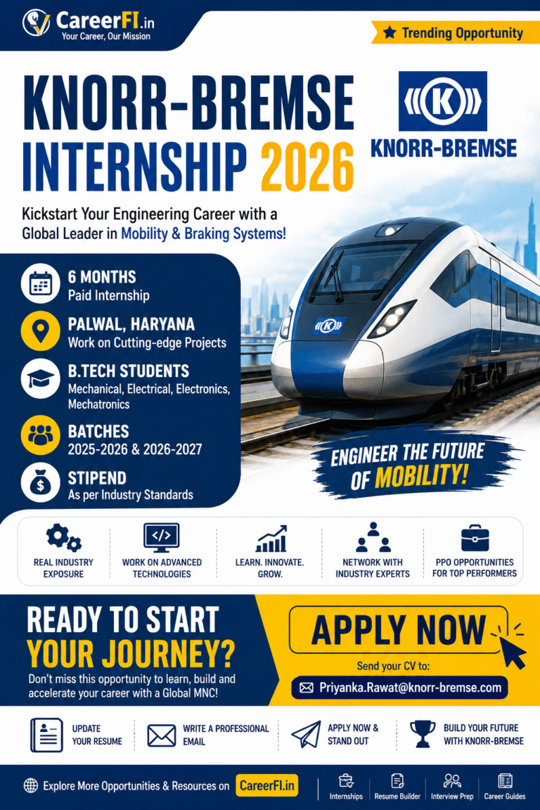Knorr-Bremse Internship 2026: HUGE Opportunity for B.Tech Engineers ...