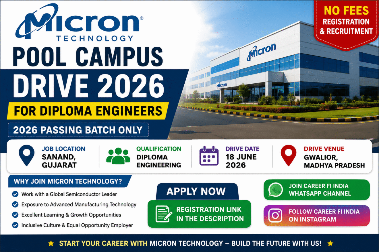Micron Technology Pool Campus Drive 2026 for Diploma Engineer Trainee ...